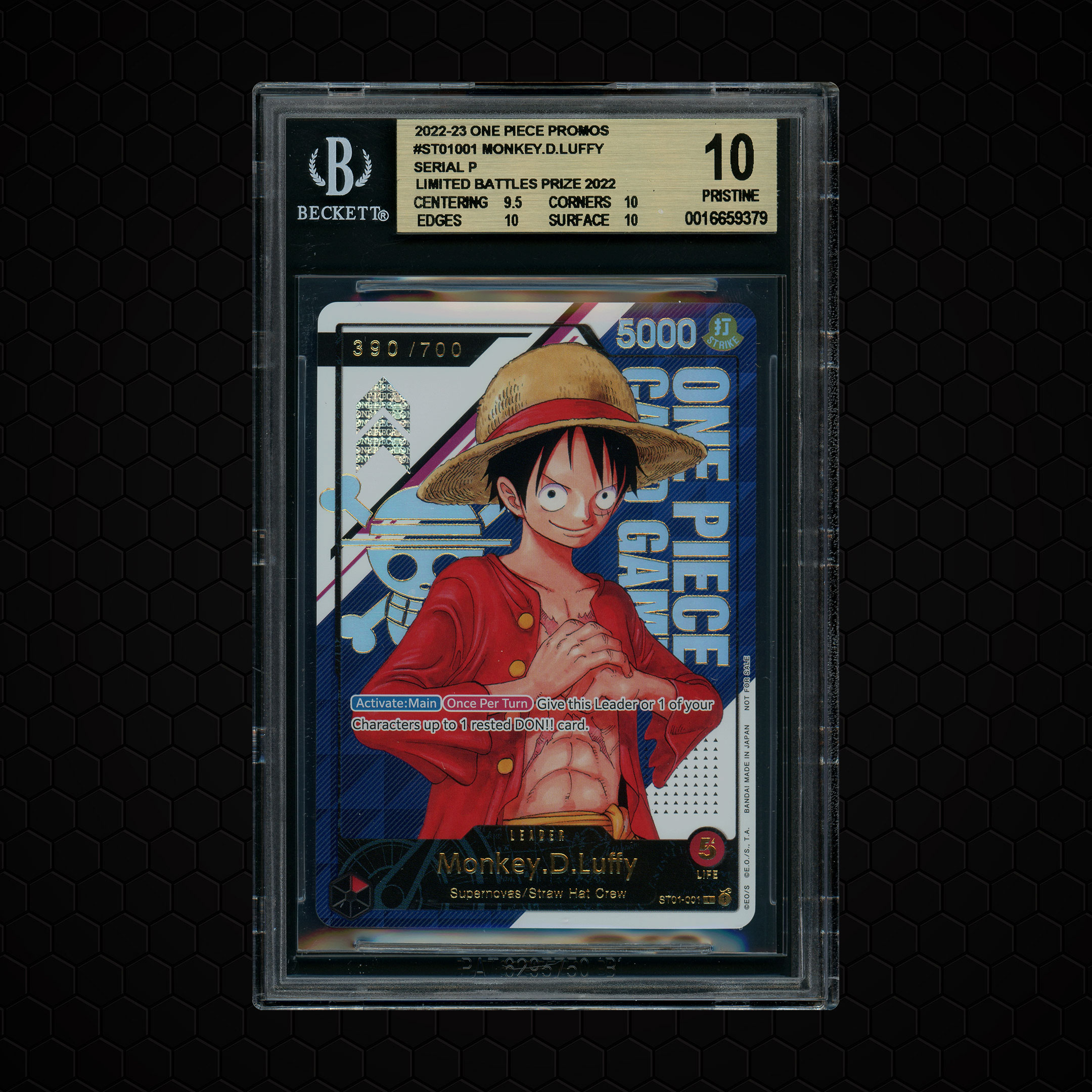 2022-23 Limited Battles Prize Serial Monkey D. Luffy #ST01-001 BGS 10 ...