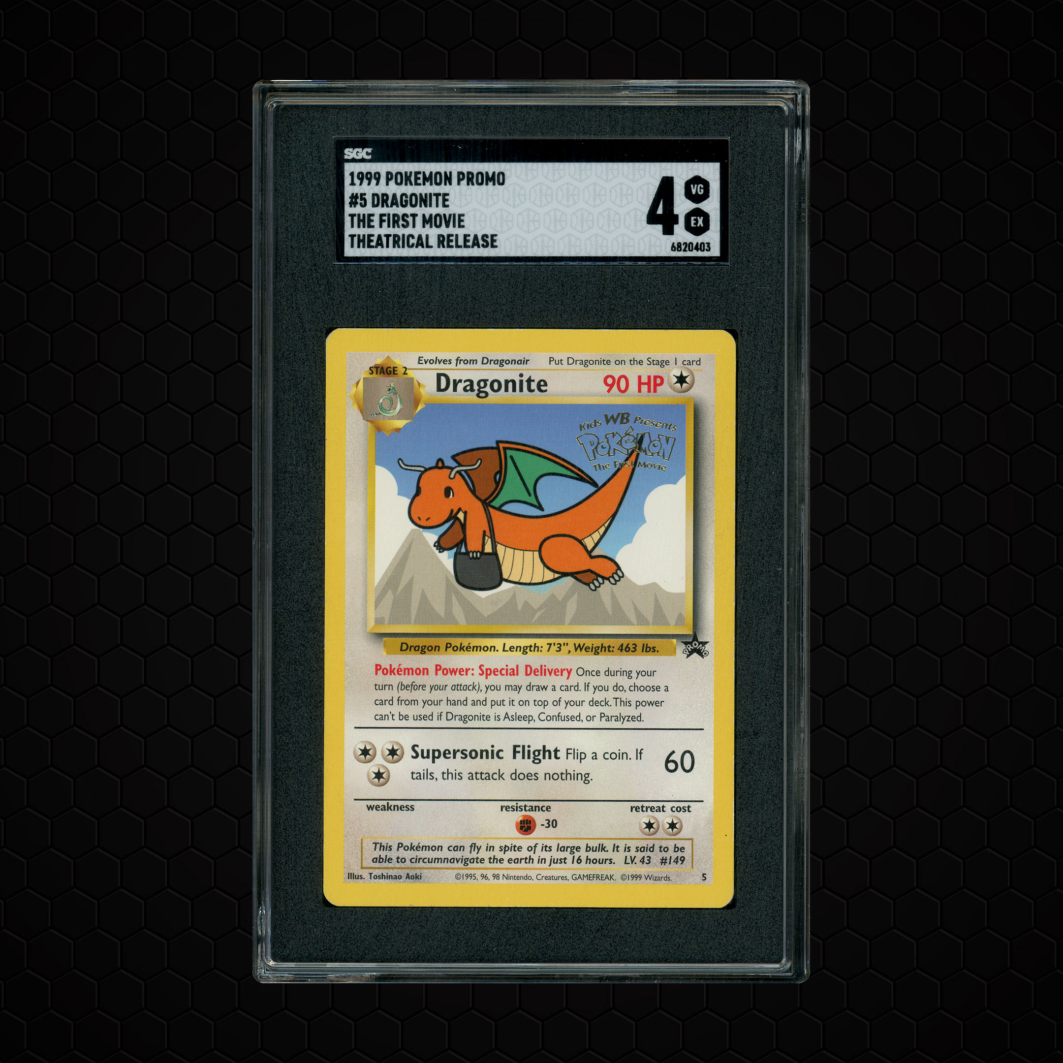 1999 Pokémon the First Movie Dragonite #5 SGC 4 - 5382